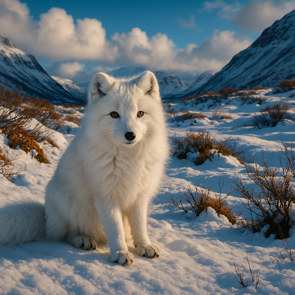 Arctic Fox in Snowy Wilderness - Serene Wildlife
