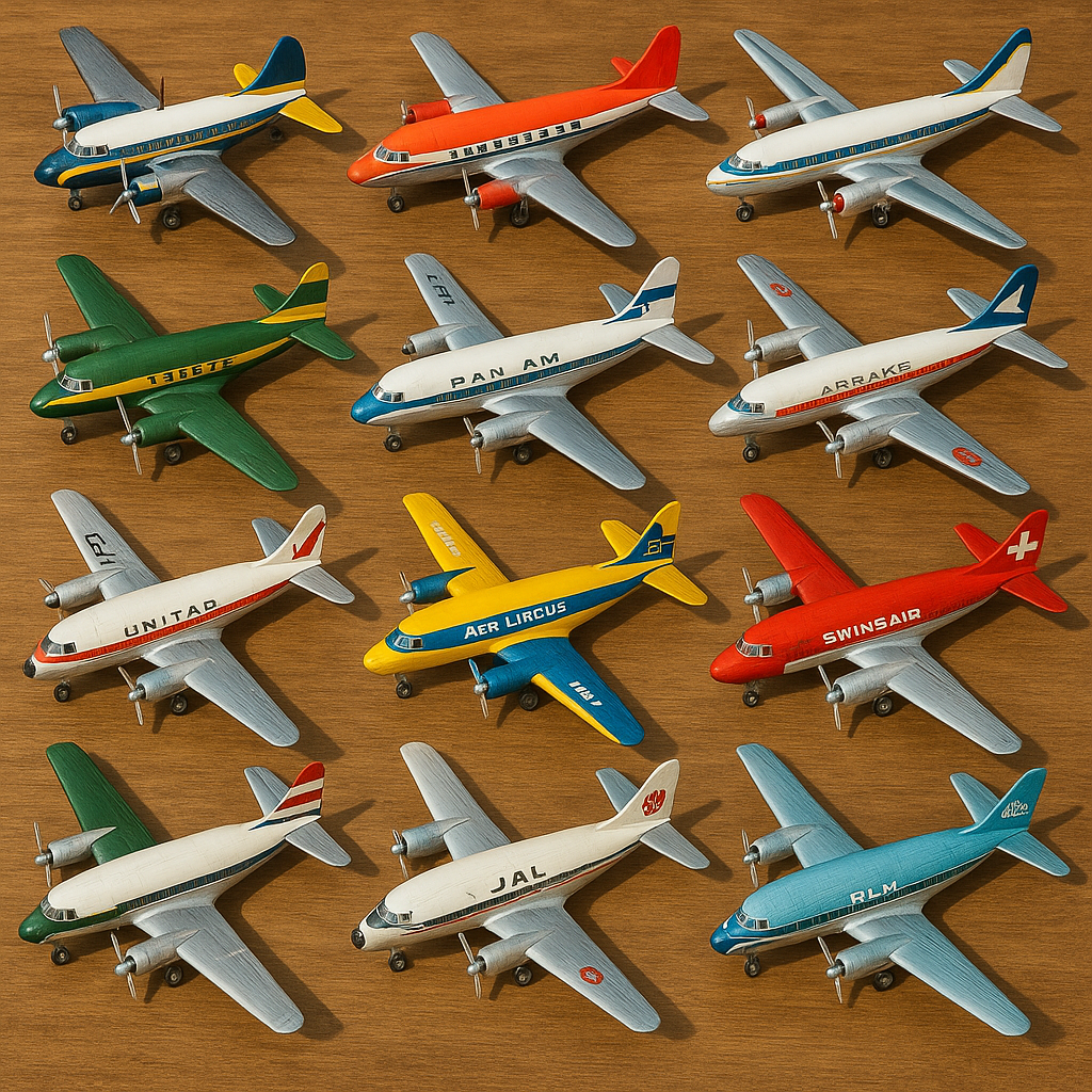 Colorful Model Airplane Collection - 12 Vibrant Miniatures