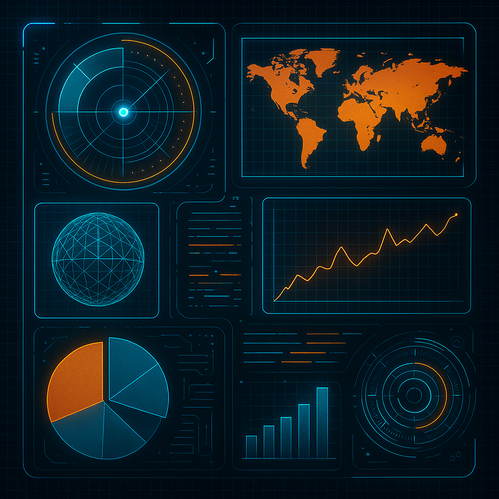 Futuristic Holographic Data Dashboard