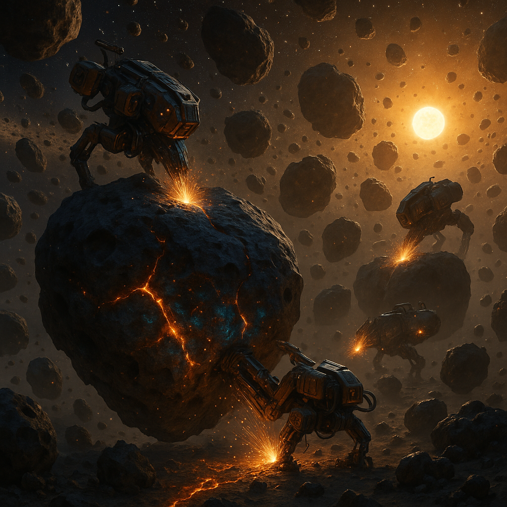 Asteroid Mining Operation in Space - PuzzleFree – PuzzleFree.game
