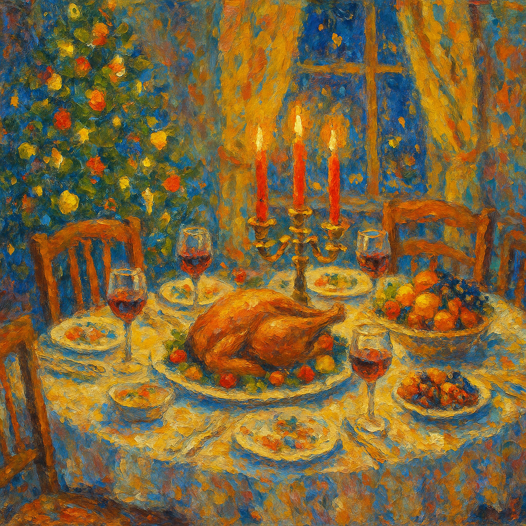 Impressionist Christmas Eve Dinner Table Puzzle