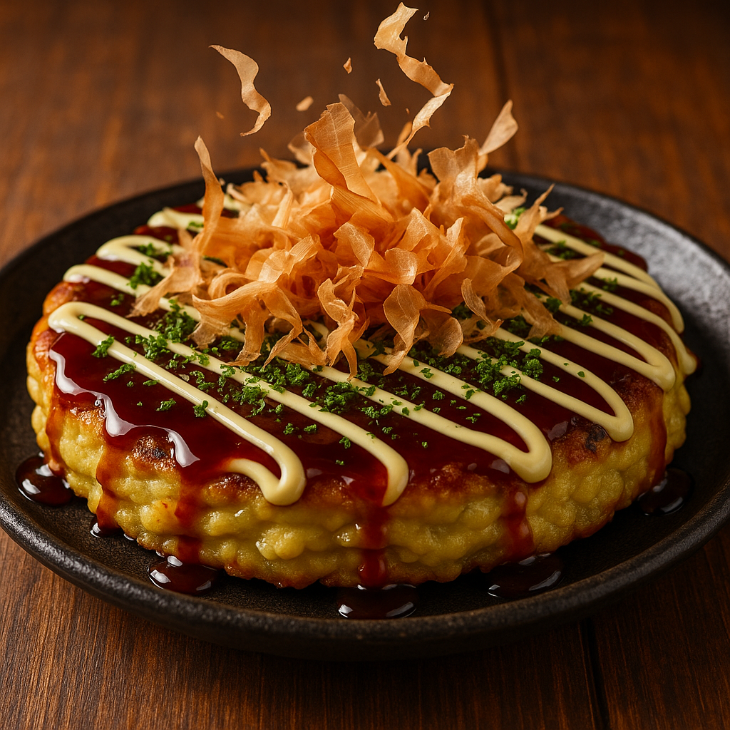 Osaka‑Style Okonomiyaki with Dancing Bonito Flakes - PuzzleFree ...