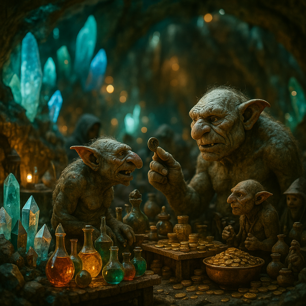 Troll Market Puzzle - Cozy Fantasy Market Jigsaw