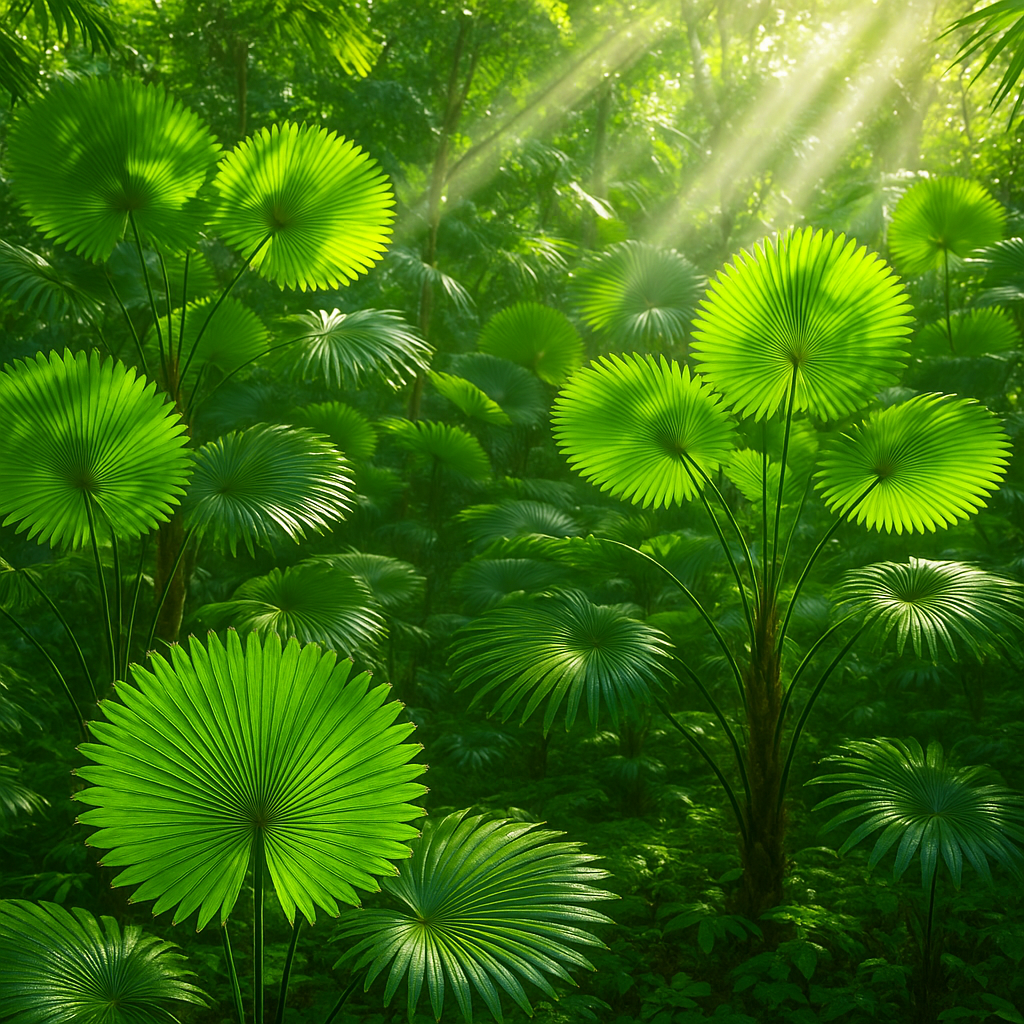 Anahaw Grove in Sunlit Green - PuzzleFree – PuzzleFree.game