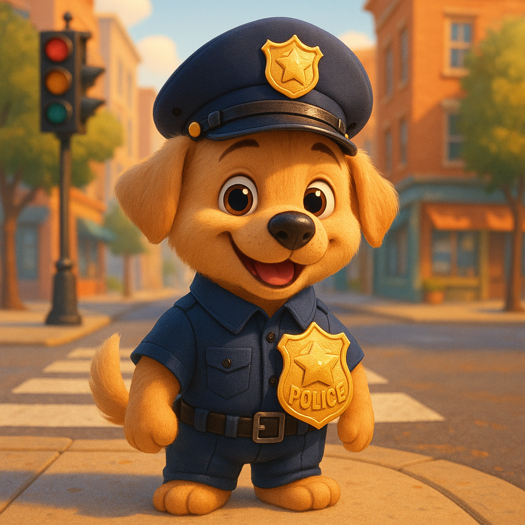 Adorable Puppy Patrol: Police Officer Puzzle